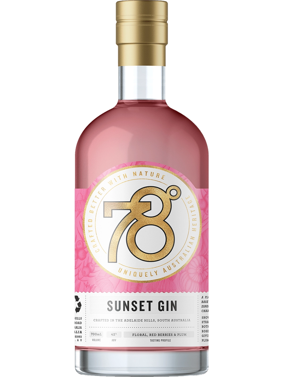 78 Degrees Sunset Australian Dry Gin 700ml